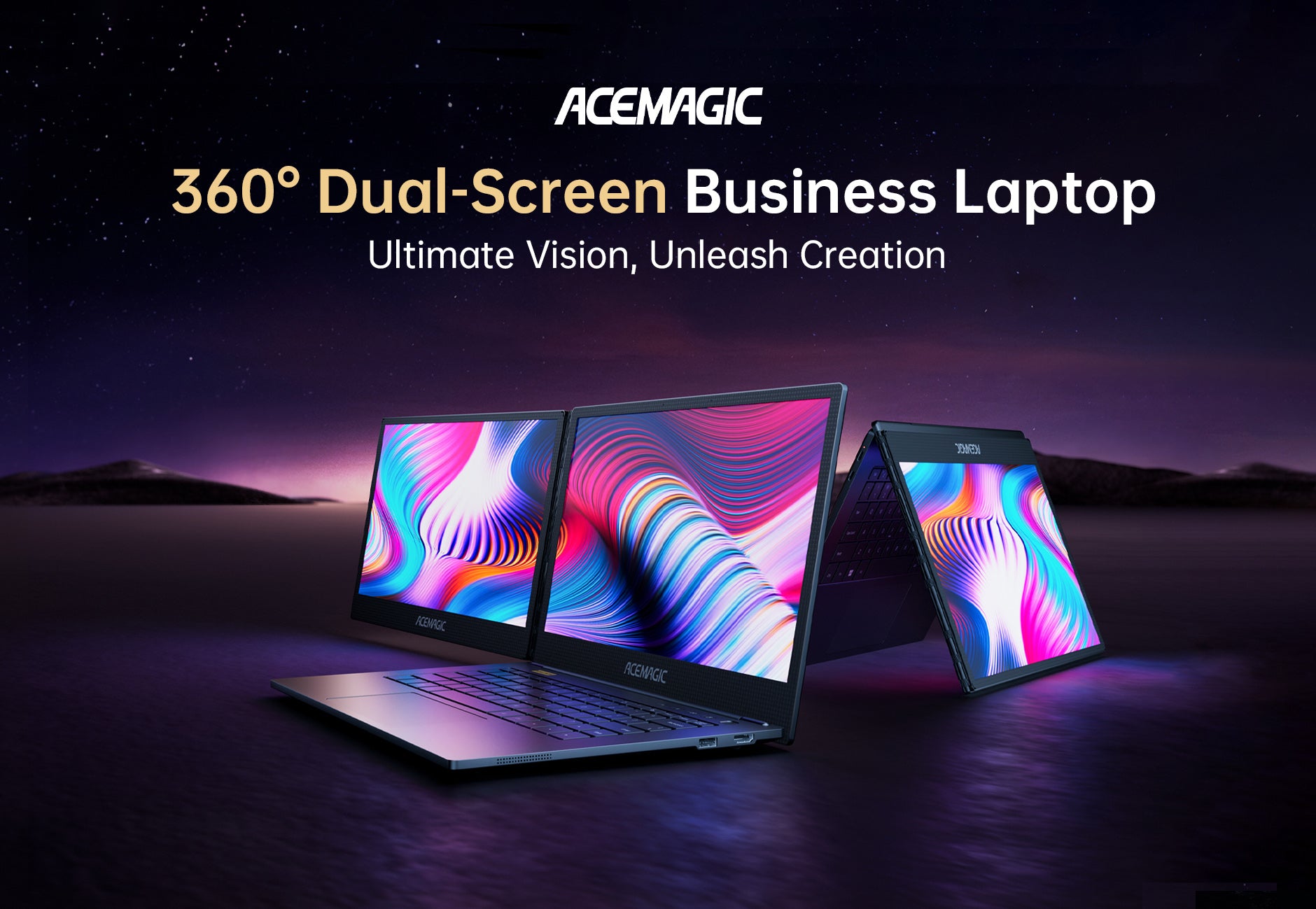 ACEMAGIC X1 360° Horizontal Dual-Screen Laptop