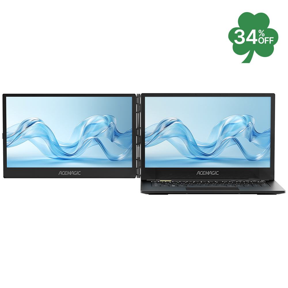 ACEMAGIC X1 360° Horizontal Dual-Screen Laptop with Intel Core i7-1255