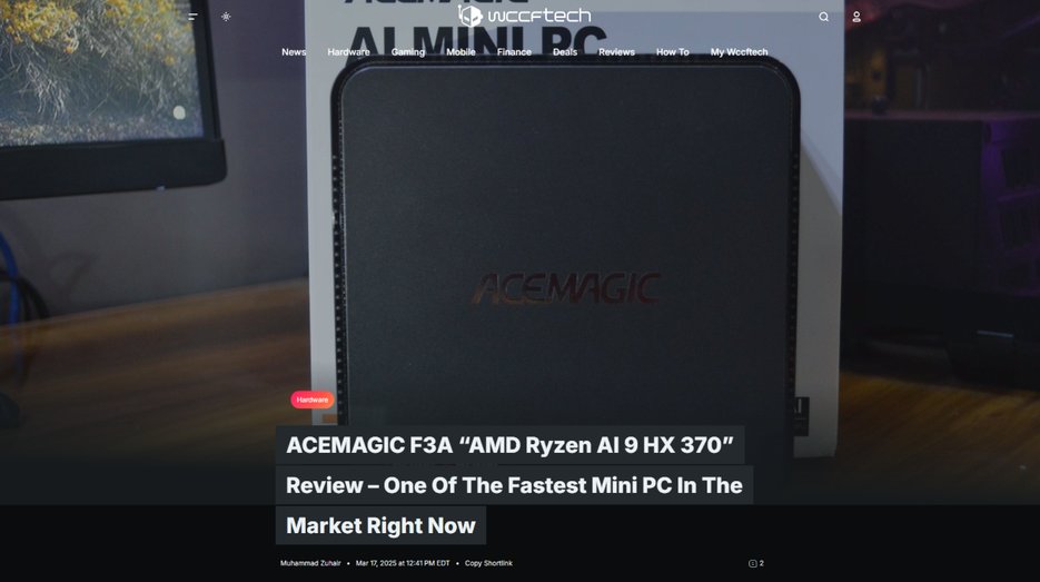 ACEMAGIC F3A Mini PC – Ryzen AI 9 HX 370, Radeon 890M, 8K