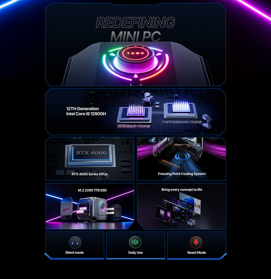 ACEMAGIC M1A TANK 03 Intel Core i9 Mini PC | Gaming Mini PC